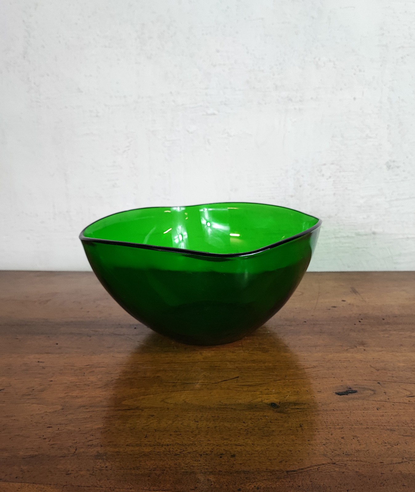 déco de table vintage magnifique saladier en verre coloré vert carré ...